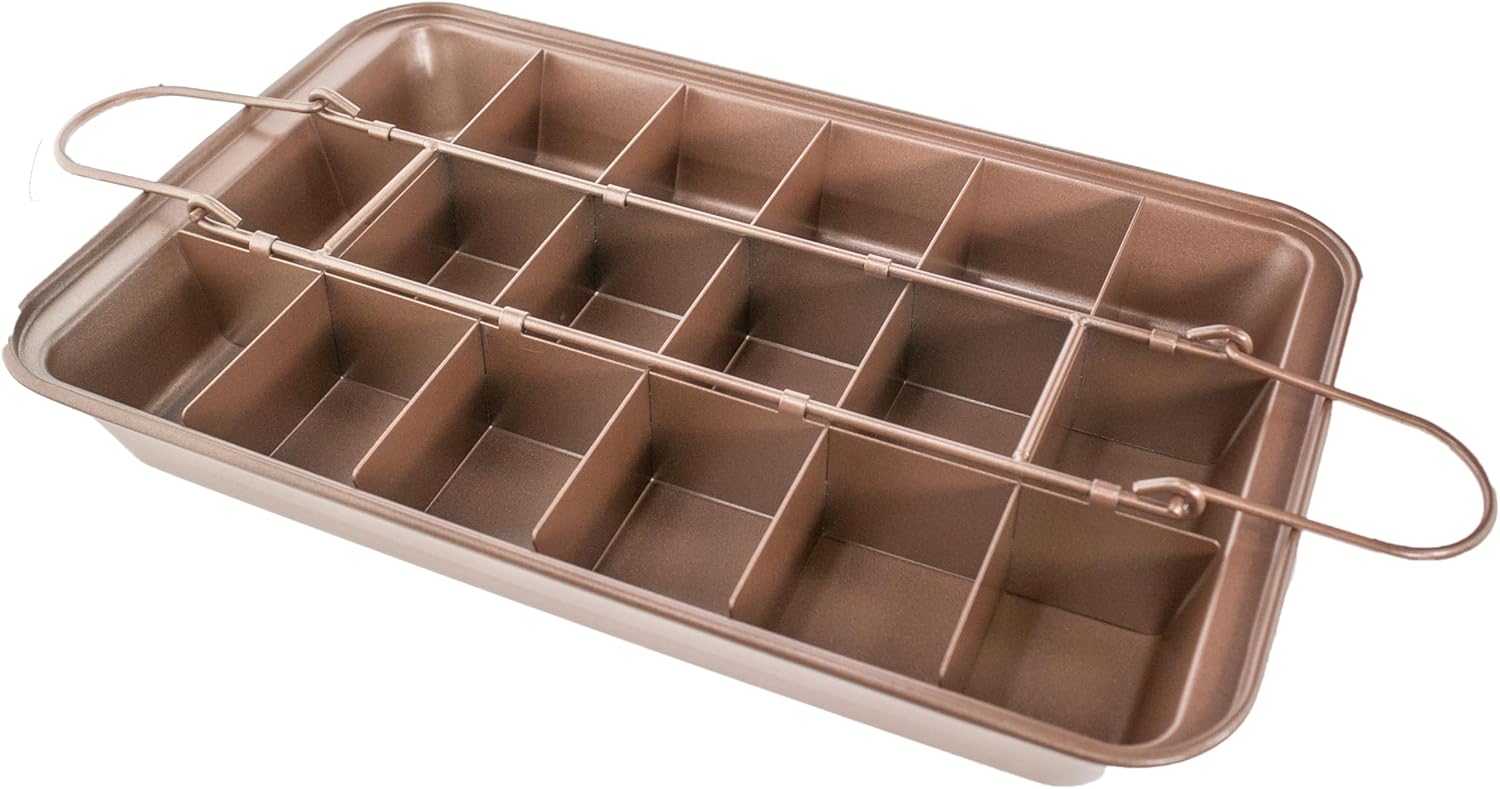 Amazon.com: Brownie Nonstick Pan with Dividers -Nonstick Copper Baking ...
