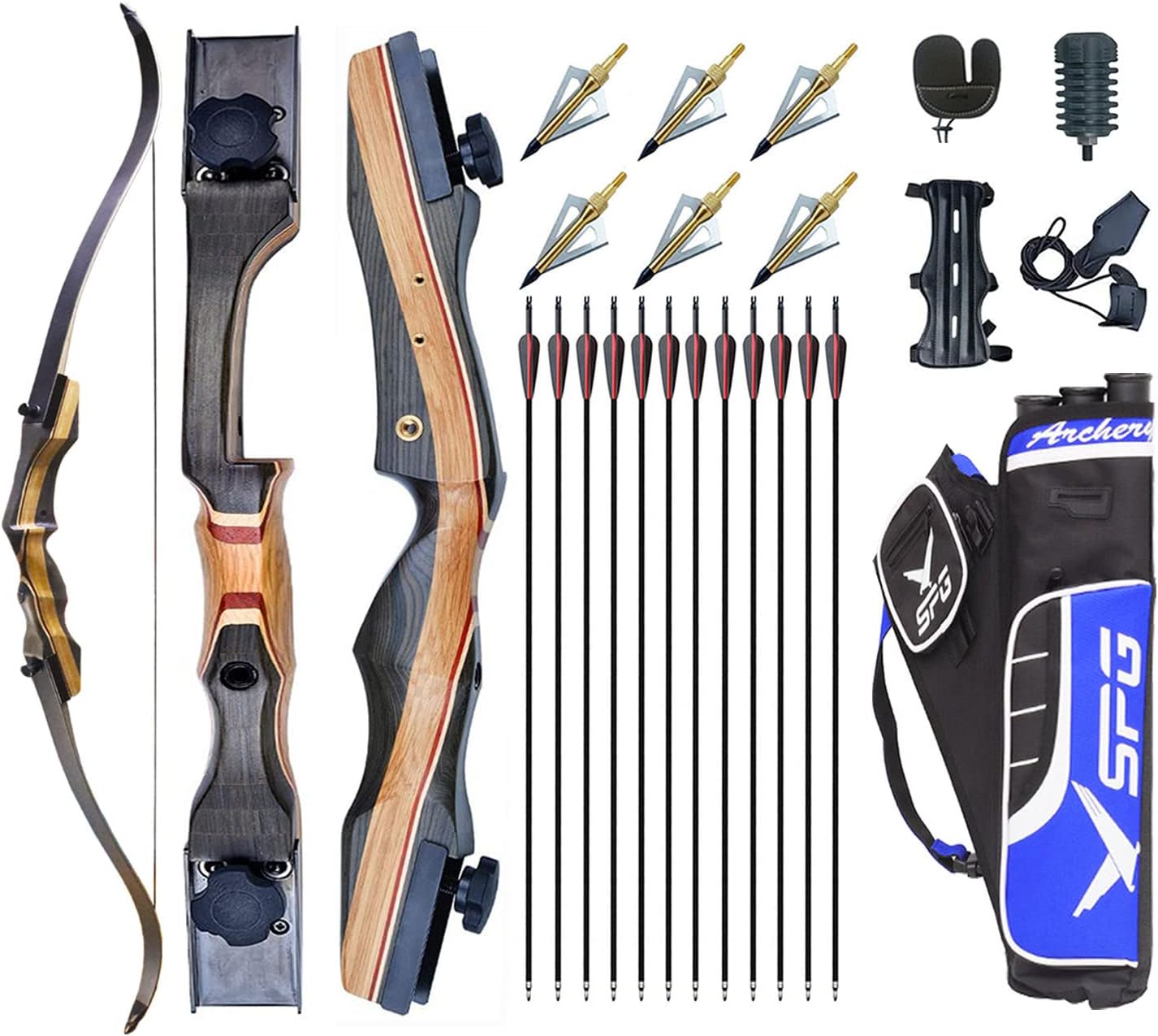 Monleap Recurve Bow and Arrows for Adults 62" Archery Set Right Hand ...