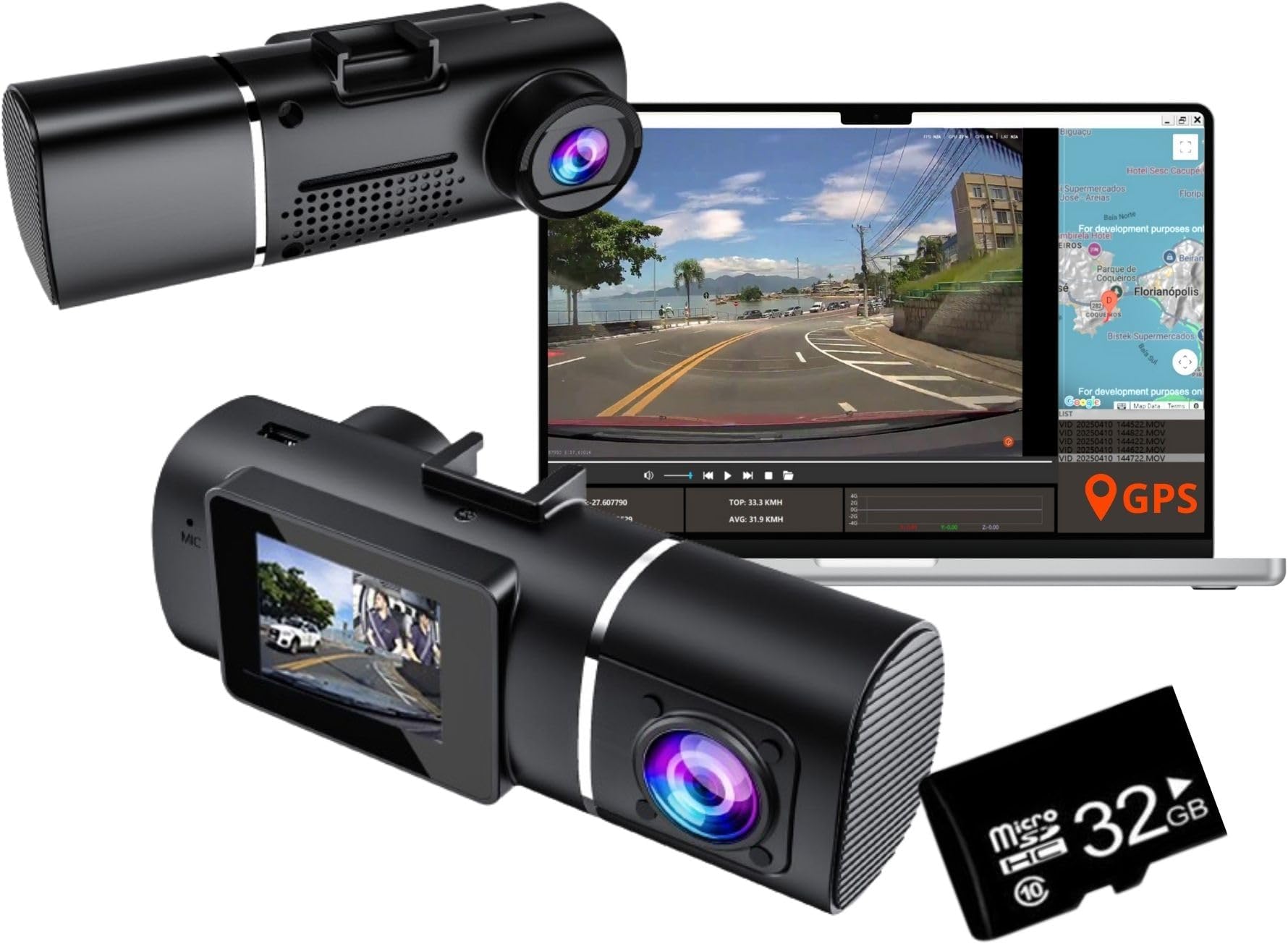 Black Box GP7 - Câmera Veicular, GPS, Dupla (Frontal + Interna), FULL ...