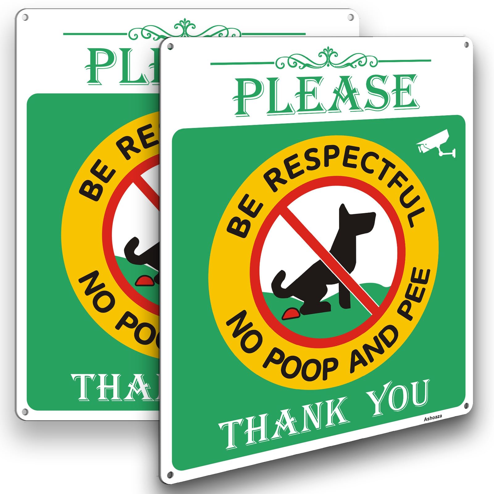 Amazon.com : Ashoaza No Poop and Pee Sign,Please Be Respectful Sign,24 ...