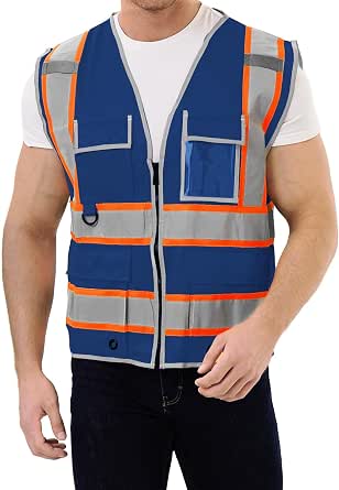 Amazon.com: SRsafety High Visibility 9 pockets Reflective Safety Vest ...