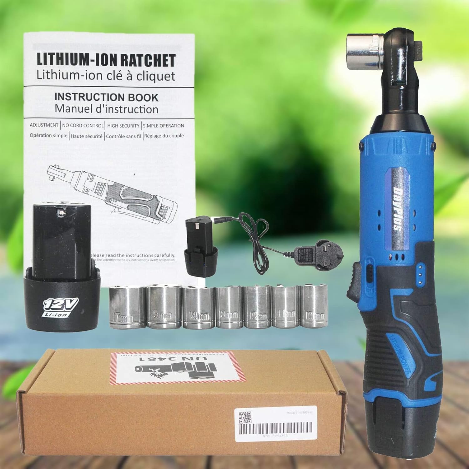 Cordless Electric Ratchet Wrench Set, 230RPM 12V Cordless Ratchet Kit ...
