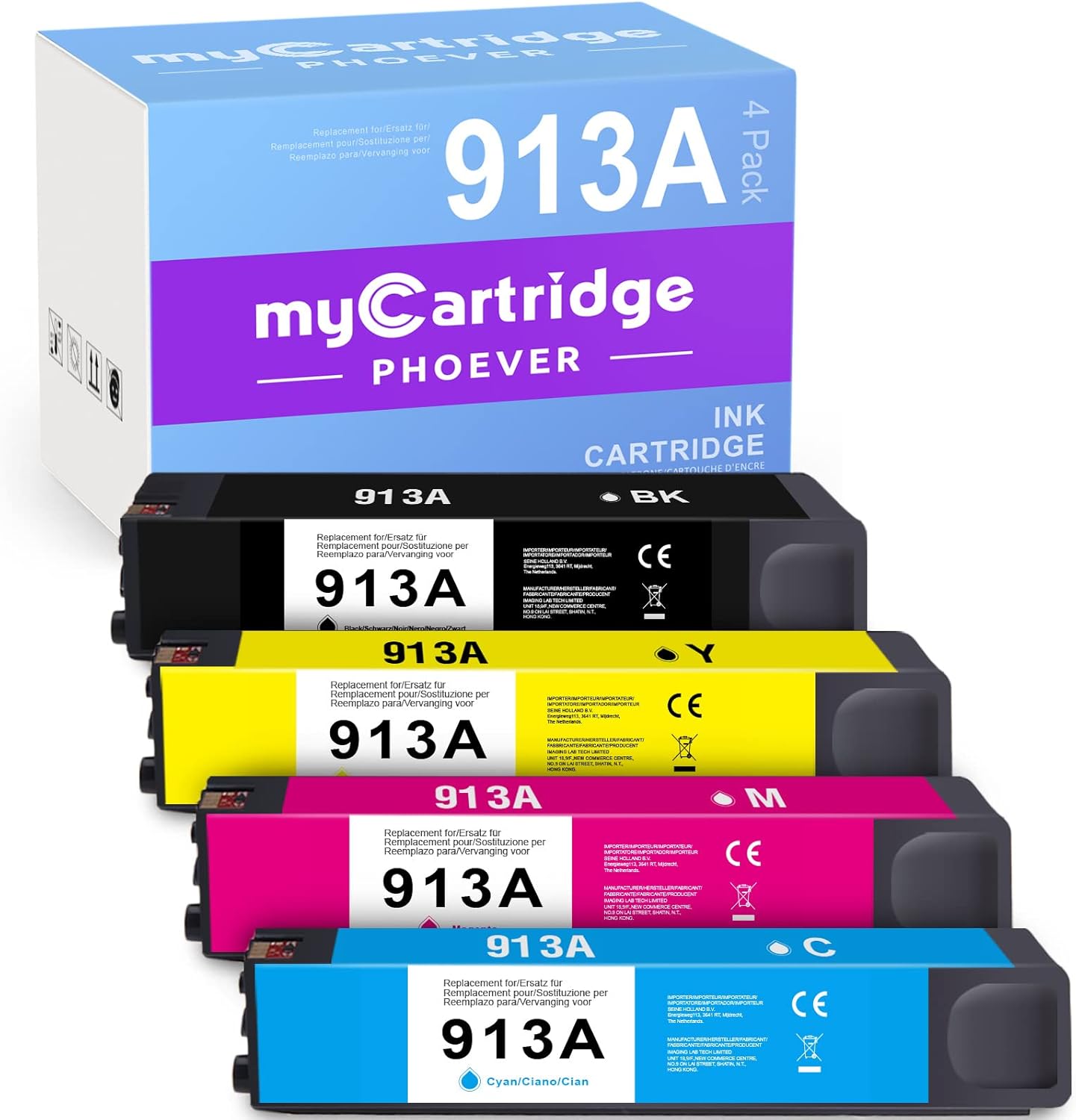 myCartridge PHOEVER 913A Compatible with 913 913A Ink Cartridges for HP ...