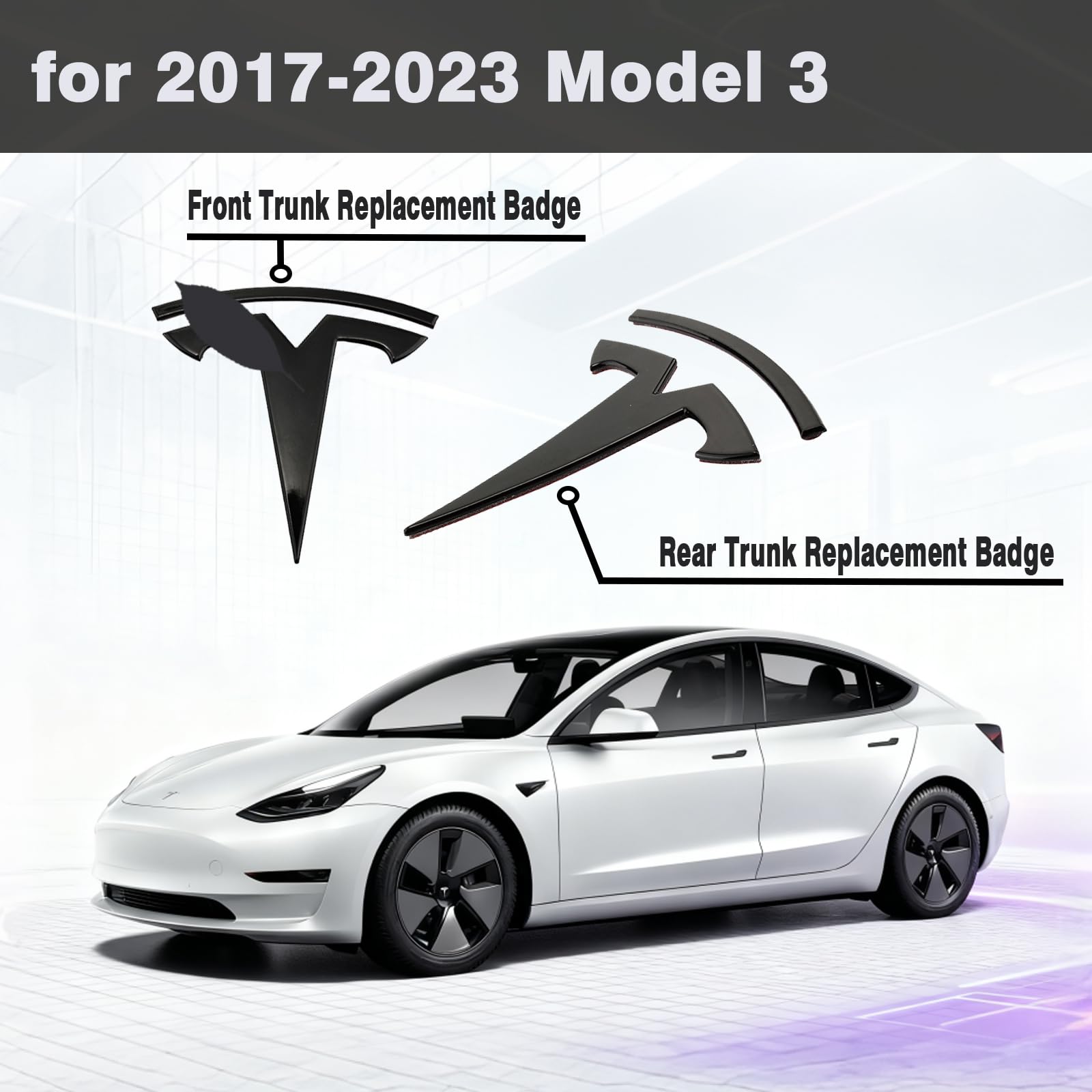 Snapklik.com : YHCDSEA Metal Emblem Replacement Fit For Model 3, Badge ...