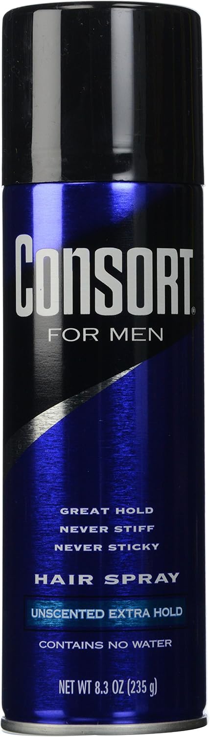 Unscented Extra Hold Hair Spray by Consort for Men - 8.3 oz Hair Spray ...