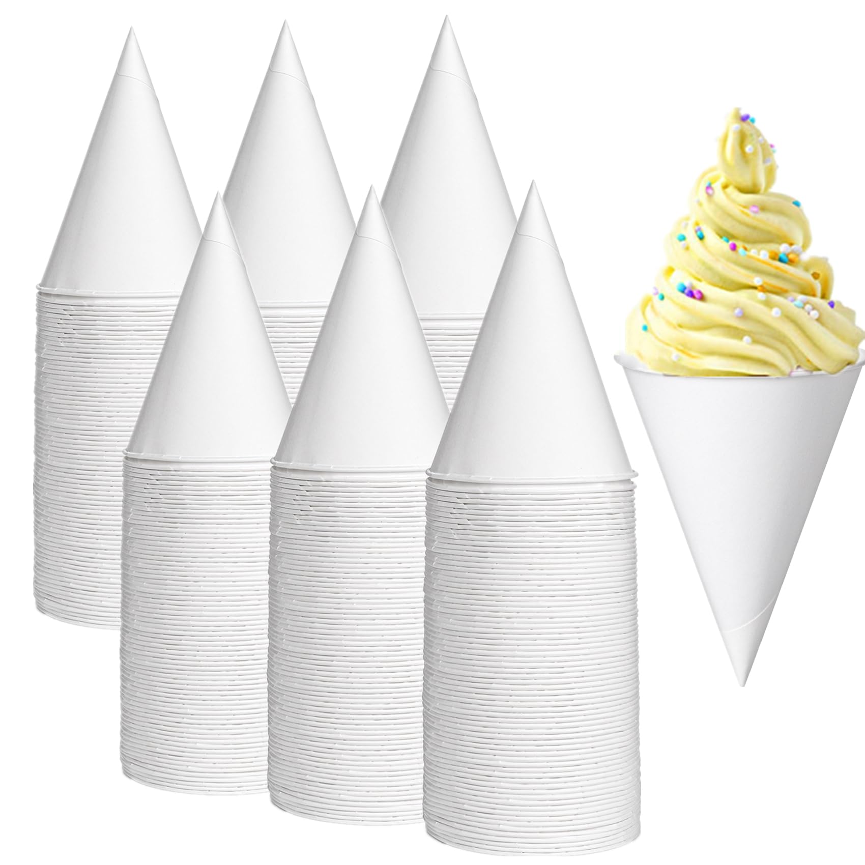 Amazon.com | HningBuyox 600 Pack Cone Water Cups, 4OZ Disposable Paper ...