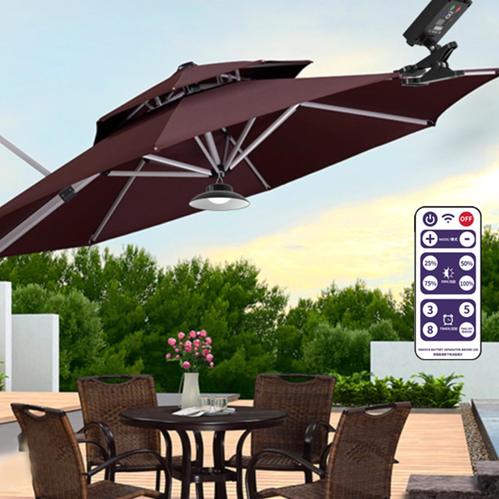 Automatic Solar Outdoor Umbrellas Patio Umbrella Solar Led Cantilever