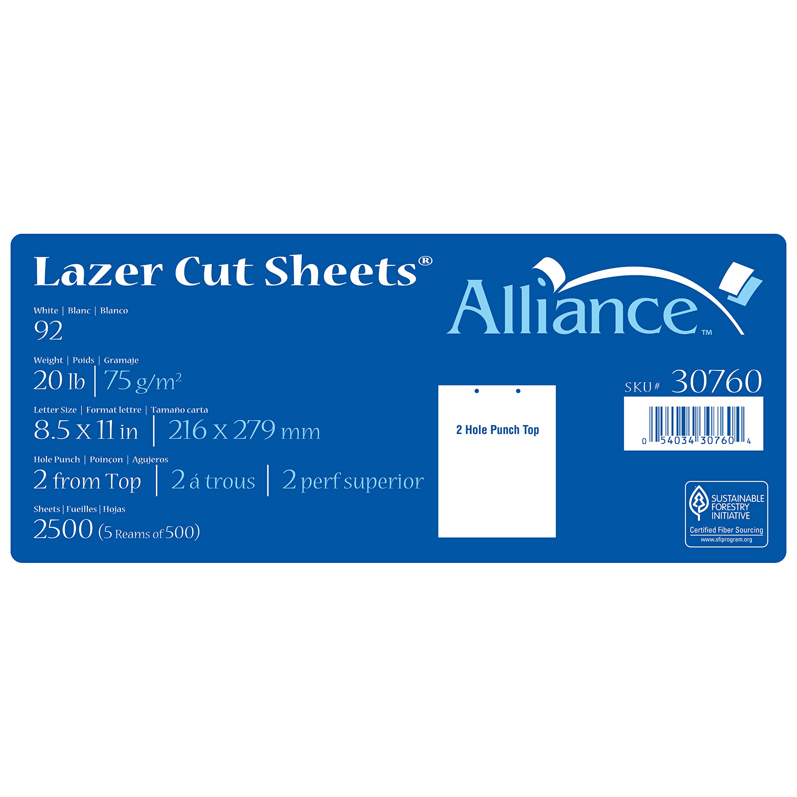 Snapklik.com : Prepunched Paper Alliance Laser Cut Sheet 2 Hole Top ...