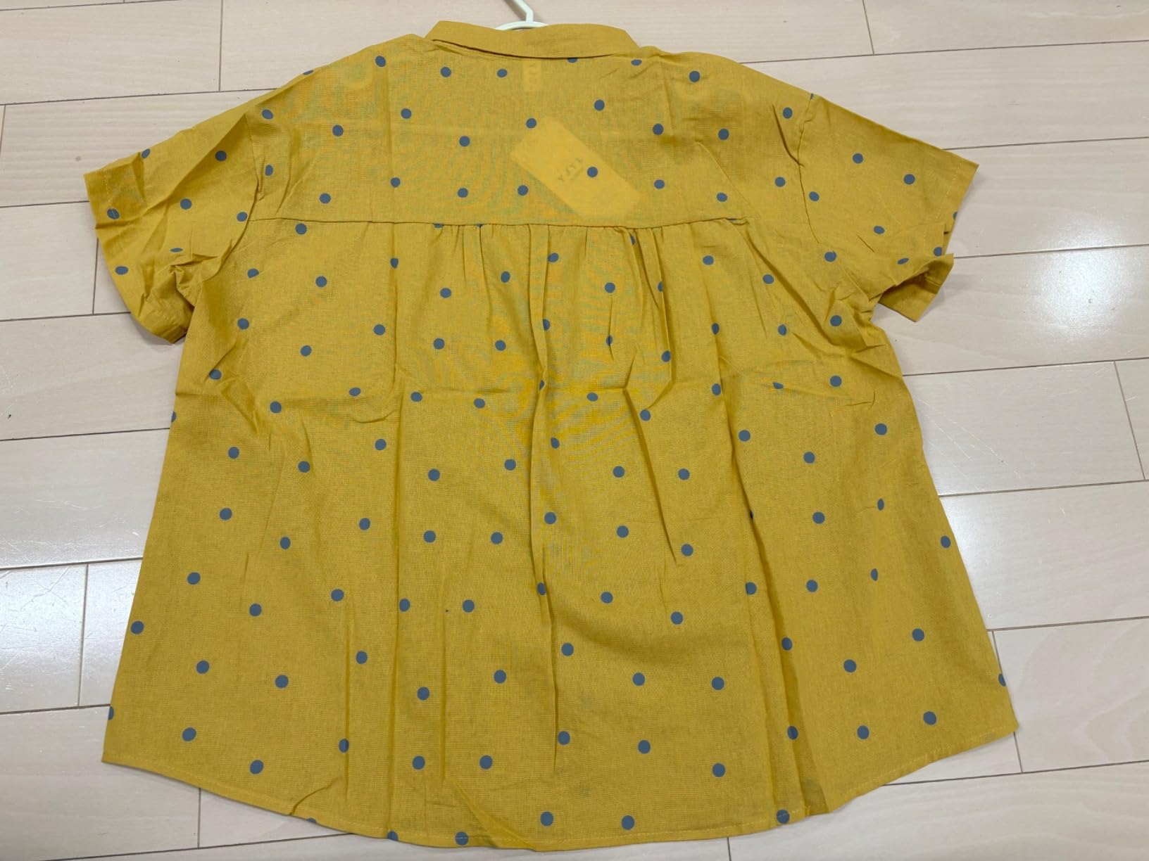 Amazon | [JIANGWEI] レディース 半袖 ブラウス ドット柄 シャツ カットソー トップス 立つ襟 チュニック おしゃれ オフィス カジュアル エレガント ヴィンテージ 夏 秋 ...