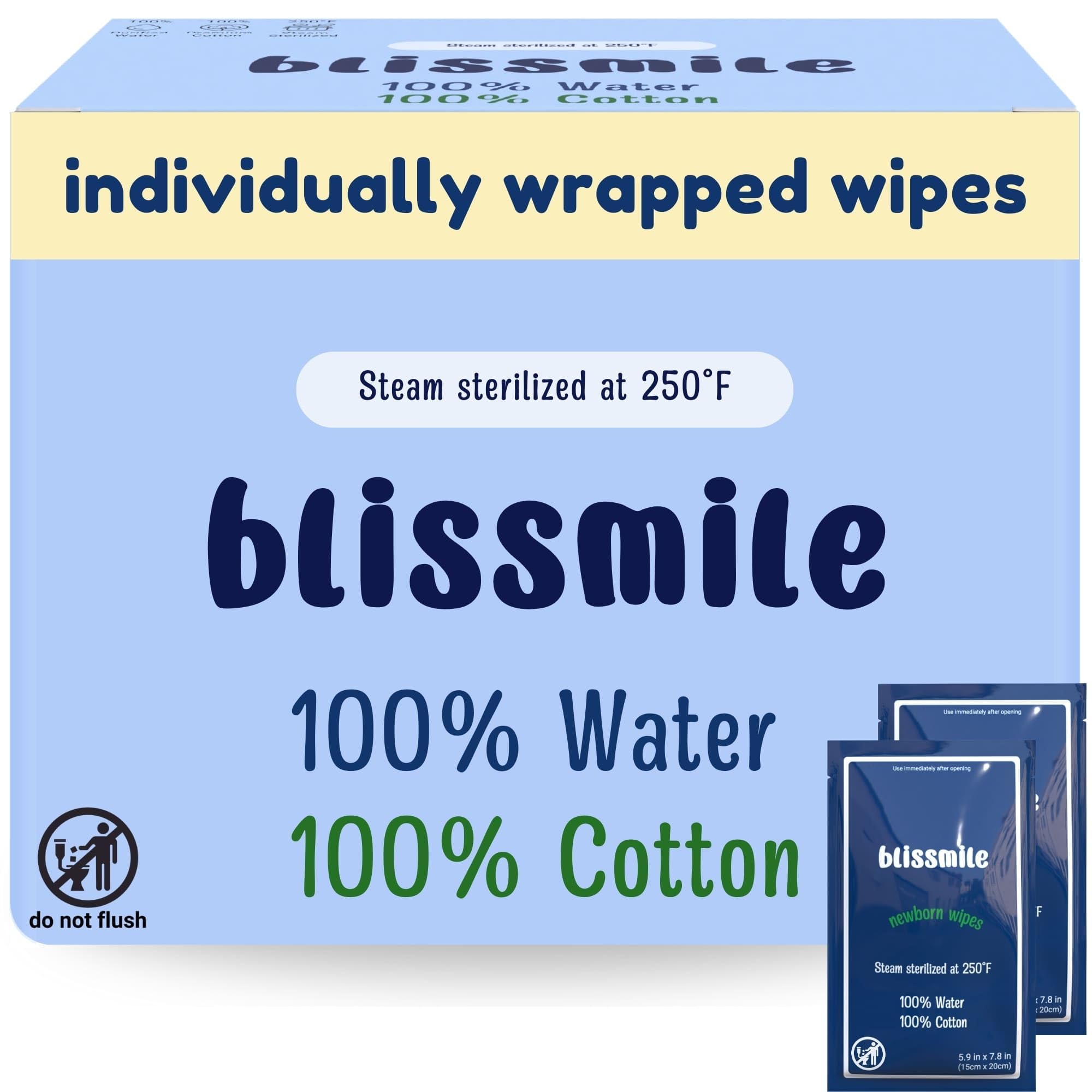 Amazon.com: 100% Water Baby Wipes - Individually Wrapped & Travel Size ...