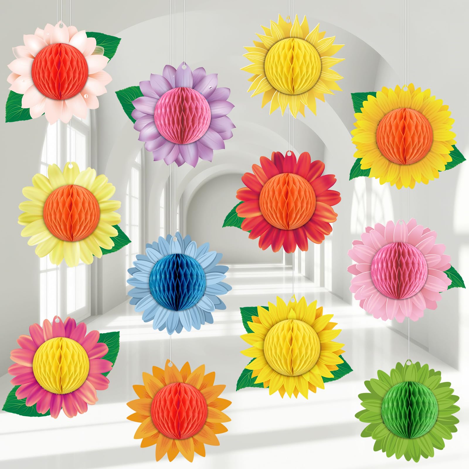 Snapklik.com : 12PCS Spring Floral Honeycomb Balls Decorations ...