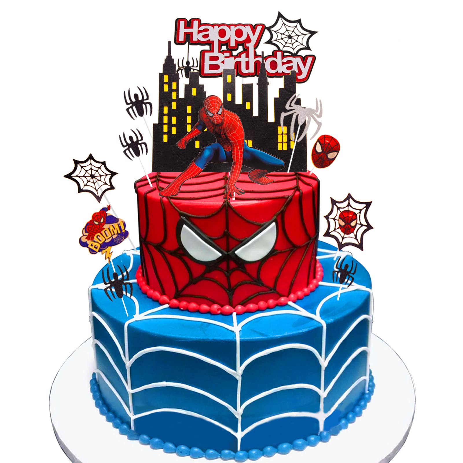 Buy 10 Pcs Spider Cake Toppers, Hero Cake Decorations Party Decorations ...
