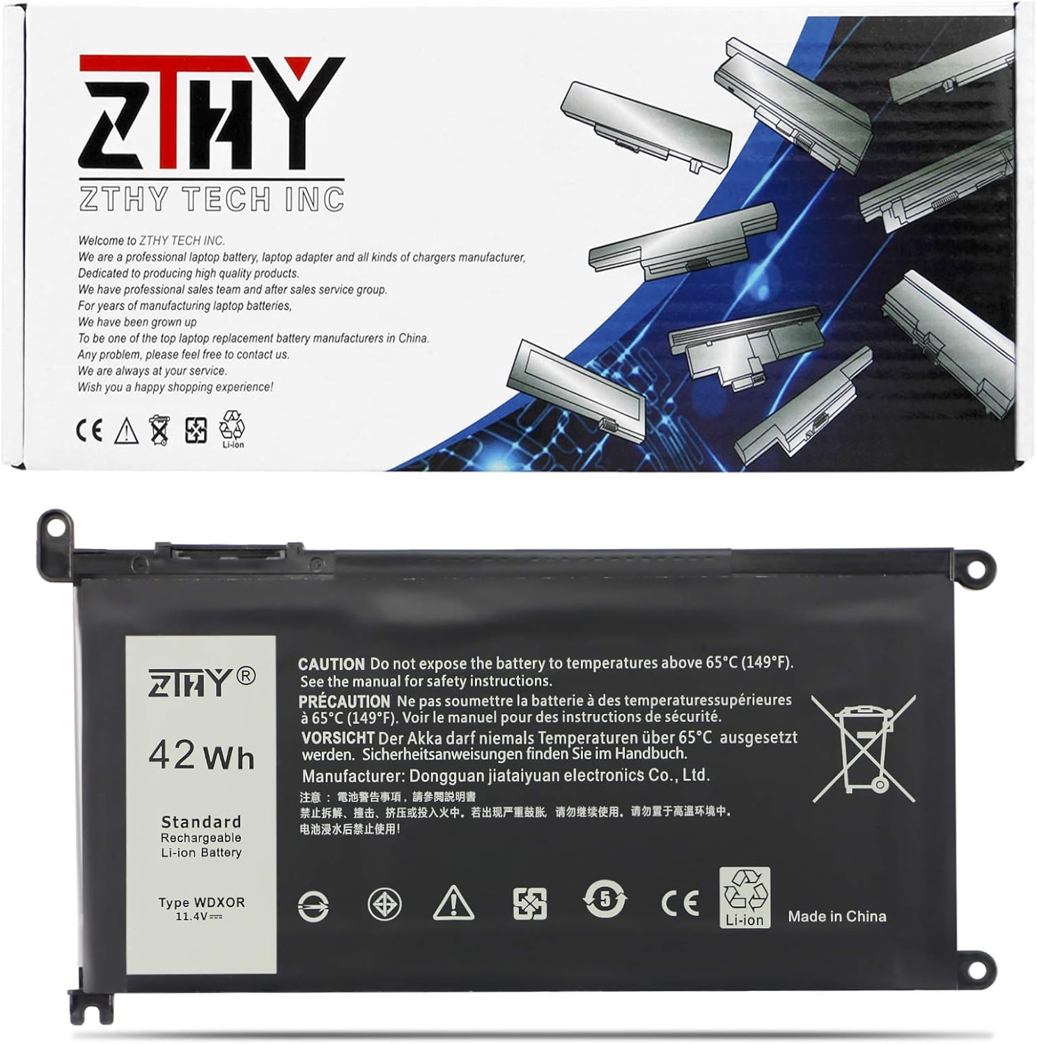 Buy 42Wh WDX0R WDXOR Battery for Dell Inspiron 13 5368 5378 5379 7368 ...