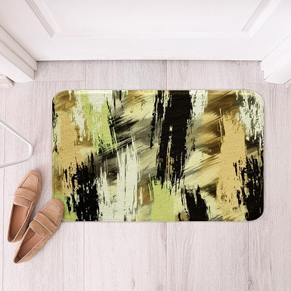 Homemissing Yellow Abstract Art Bathroom Rugs Microfiber 20x32Inch ...