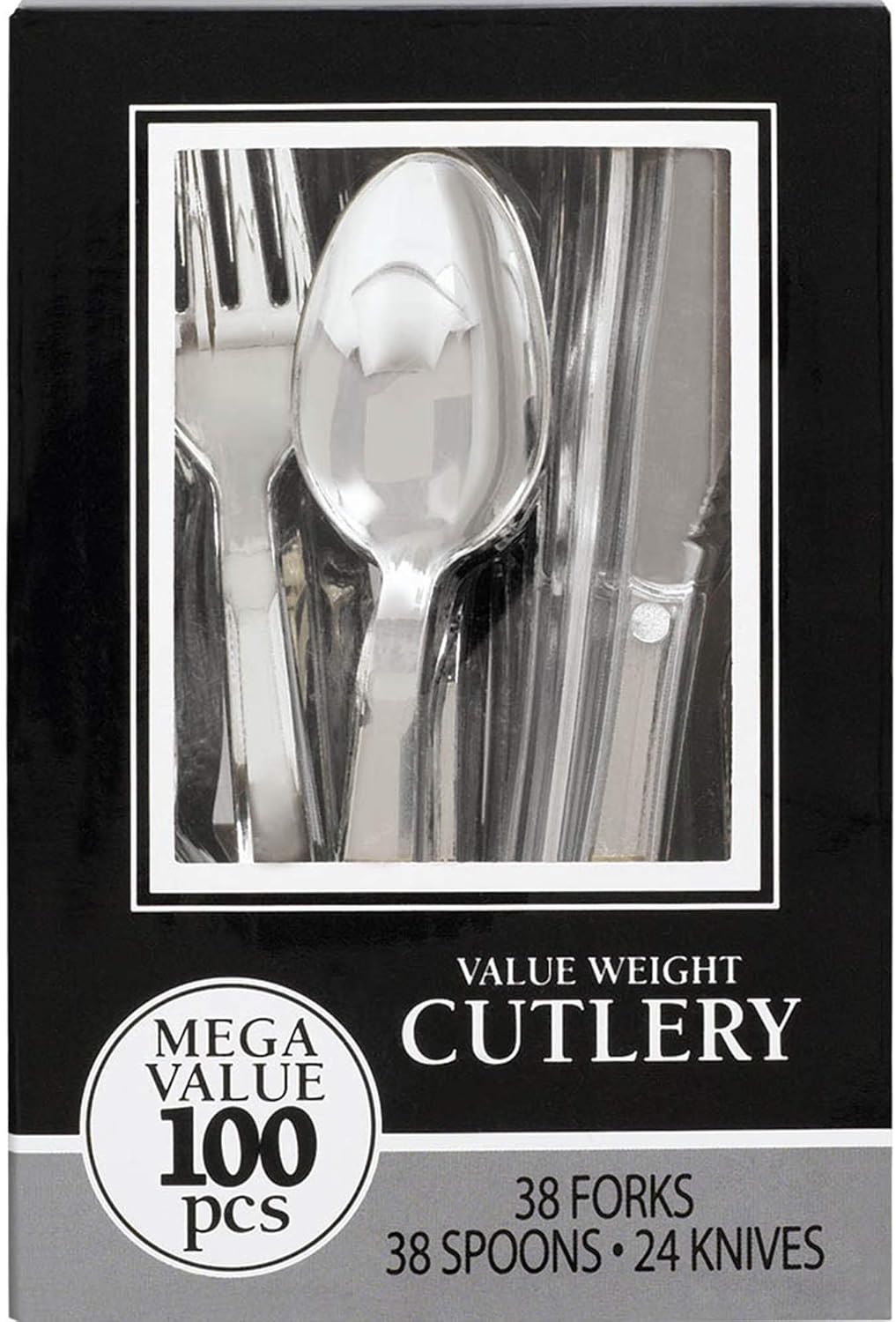 Amazon.com: amscan Boxed Disposable-Cutlery-Sets, One Size, Silver ...