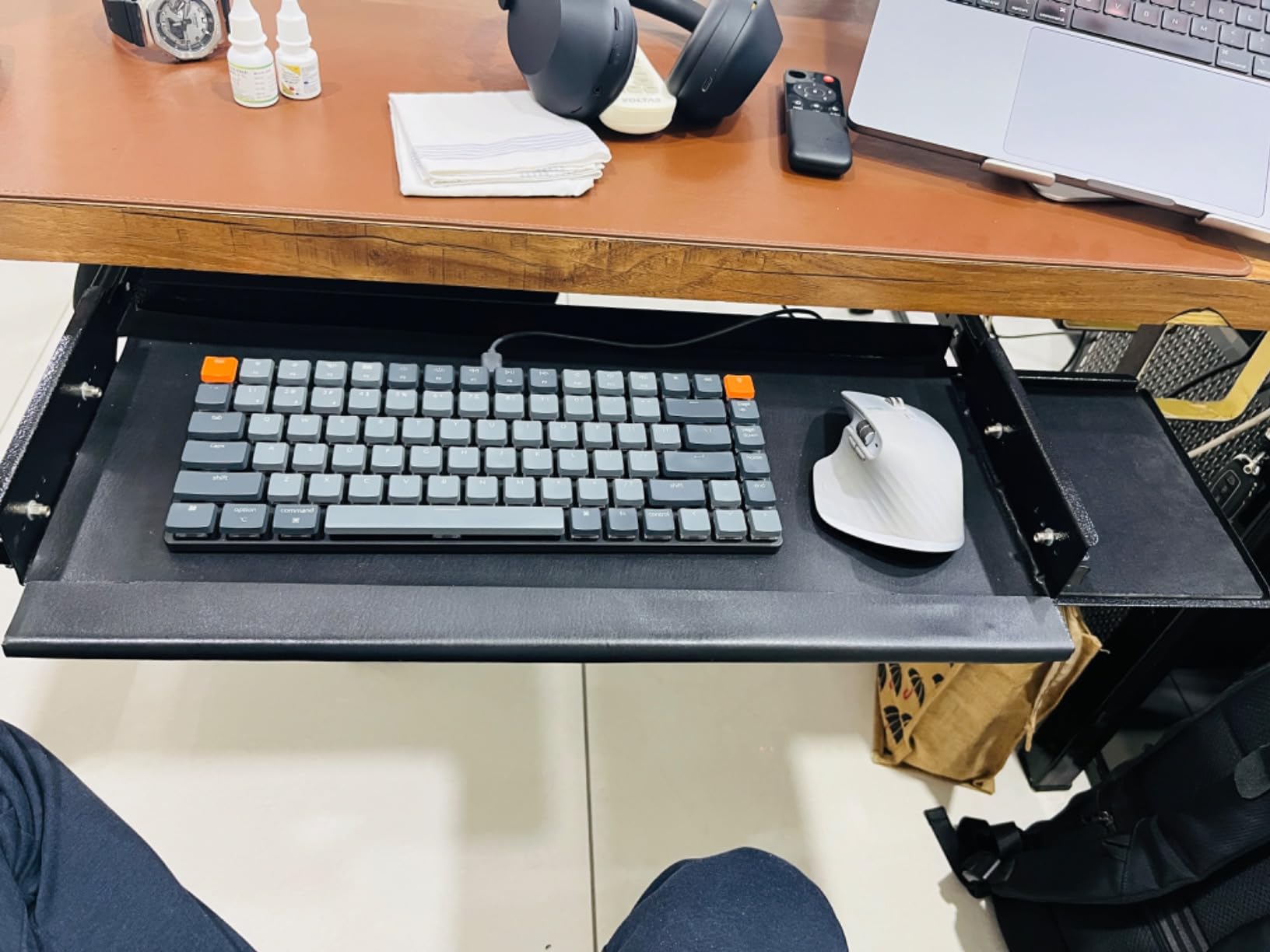 Lepose Metal Keyboard Drawer Tray with Mouse Tray and with Heavy Duty ...