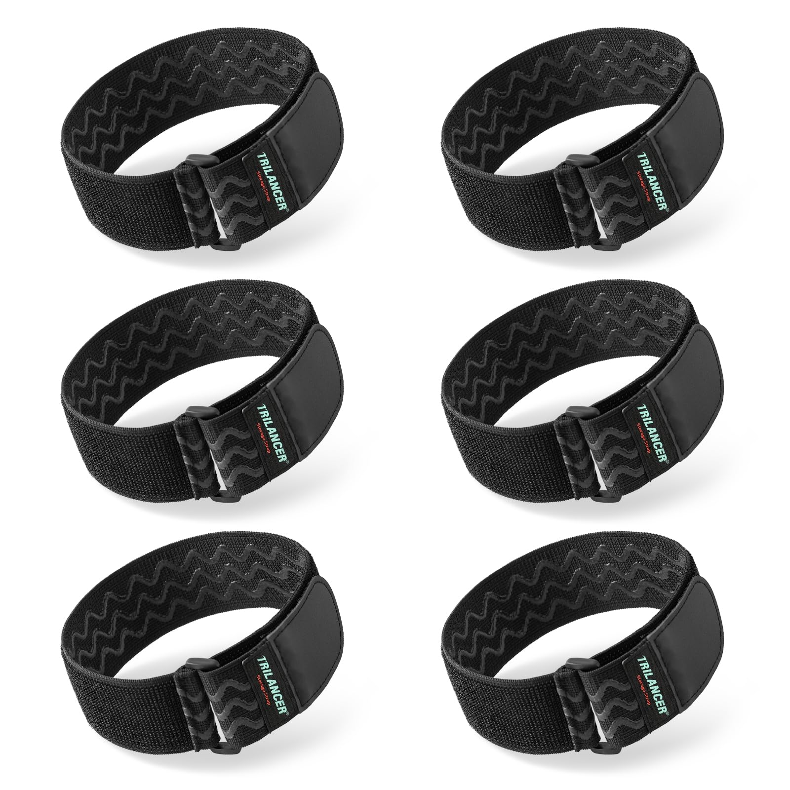 Trilancer Elastic Cinch Straps with Anti-Slip Strips, 14 "x 2" (6 Pack ...