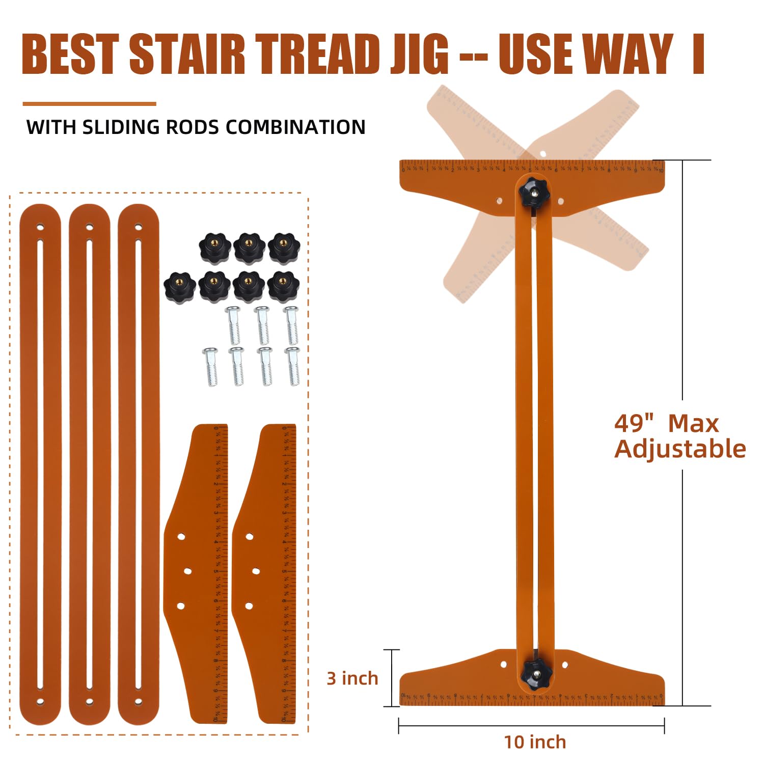 Snapklik.com : Stair Tread Template Tool Backlite Stairs Jig For ...