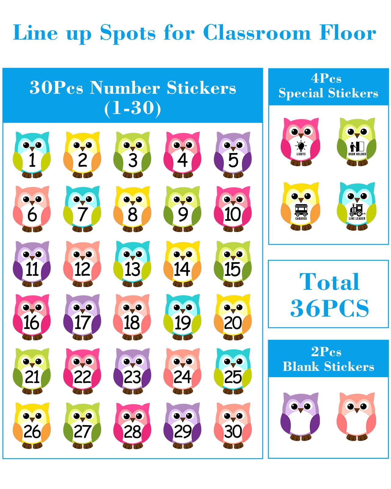 Snapklik.com : Line Up Spots For Classroom Floor - 36Pcs Number ...