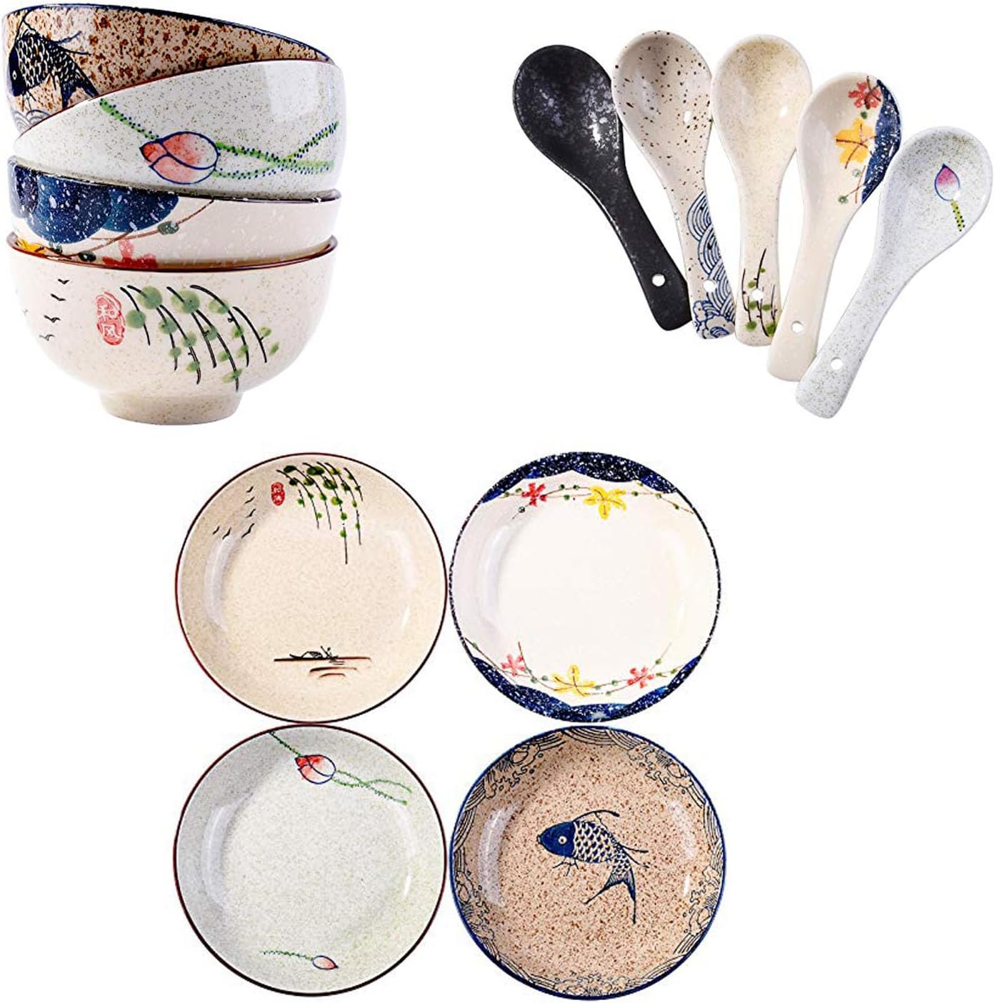 Amazon.com: Whitenesser 4 Pieces Japanese Dinner plates 4 Pieces ...