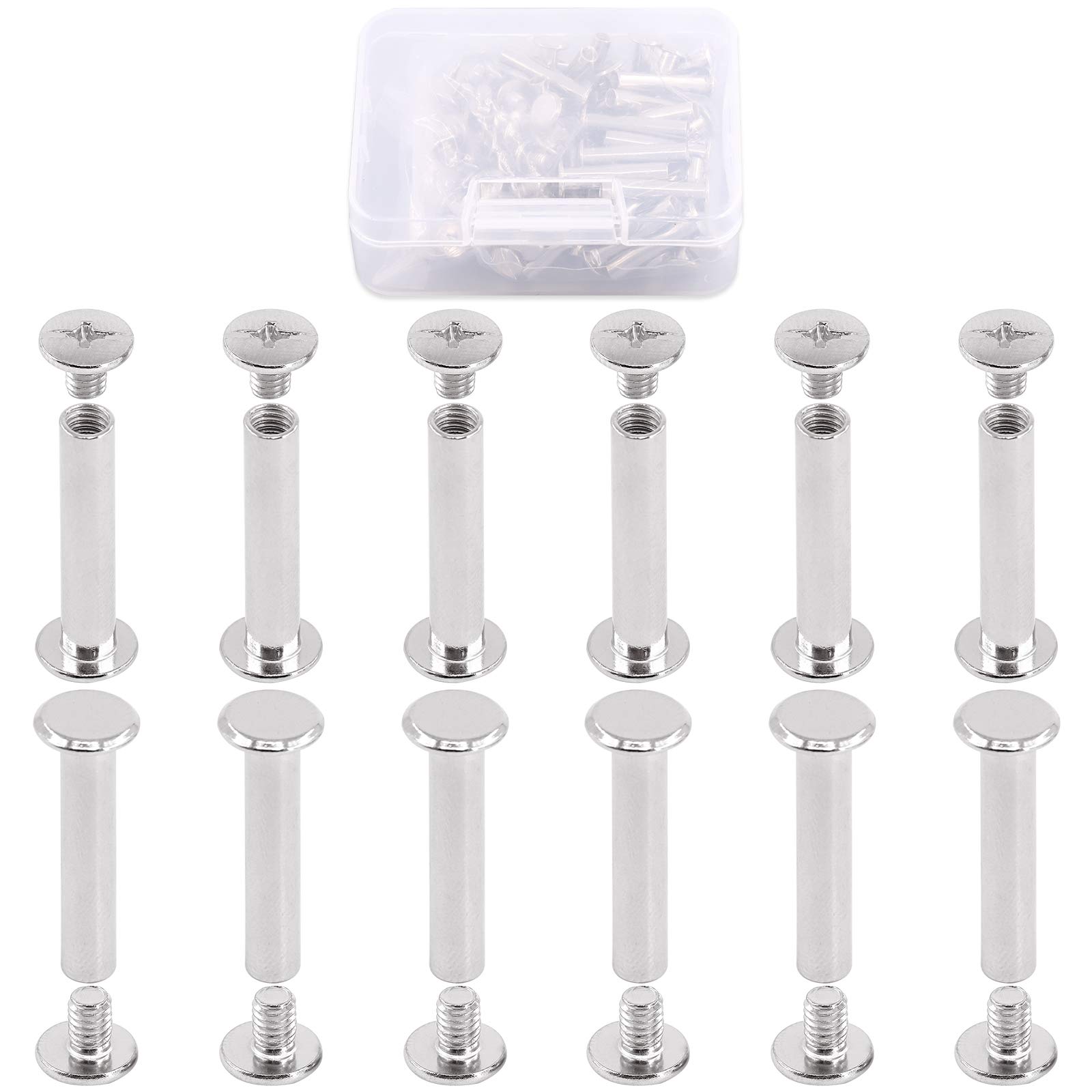 Snapklik.com : Hilitchi 50 Sets M5 X 25mm Phillips Chicago Screw Posts ...