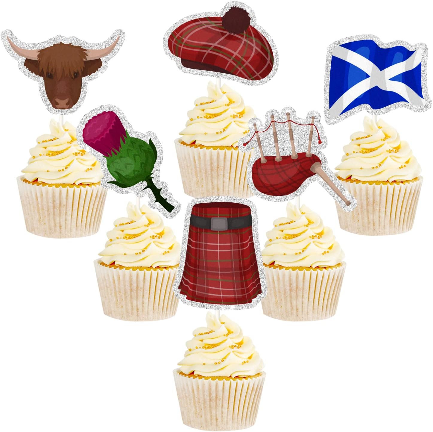 Scotland Themed Cupcake Toppers, Scottish Sign - Western Cowgirl ...