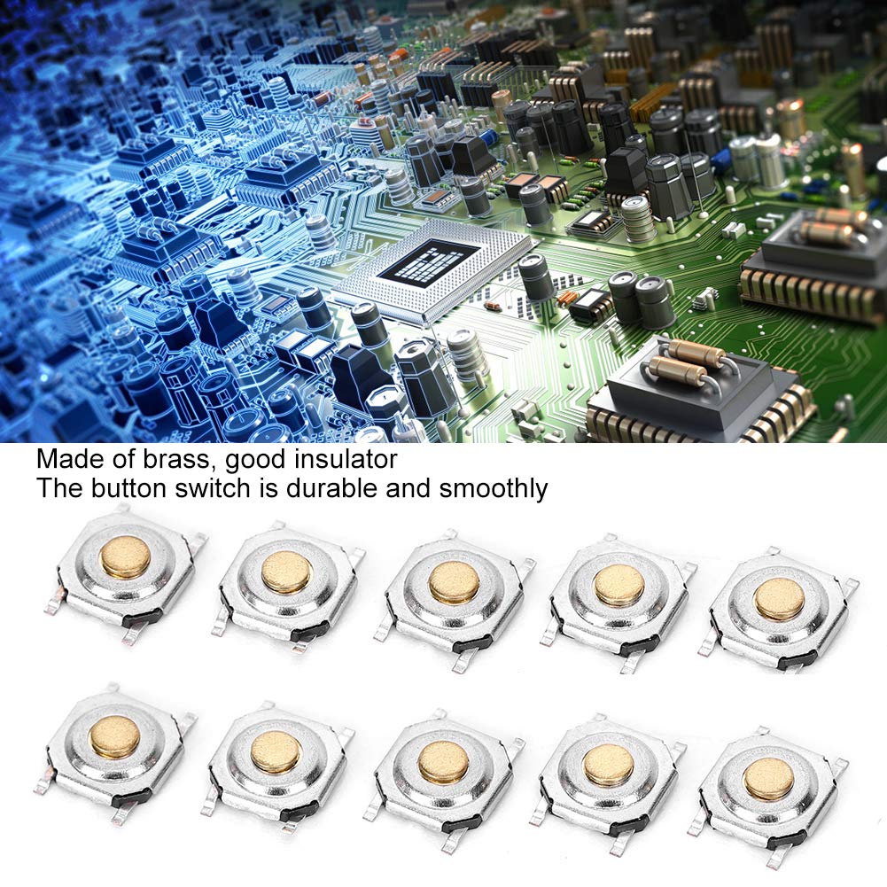 Snapklik.com : 300 PCS Tactile Push Button Switch, Brass Light Touch Patch, Micro Momentary Push ...