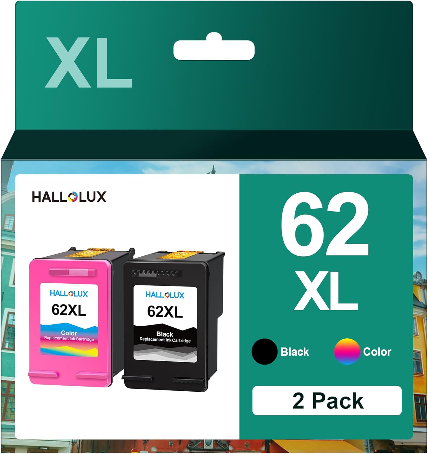 62XL Ink Cartridges Black Color Combo Pack Replacement for HP 62 Ink ...