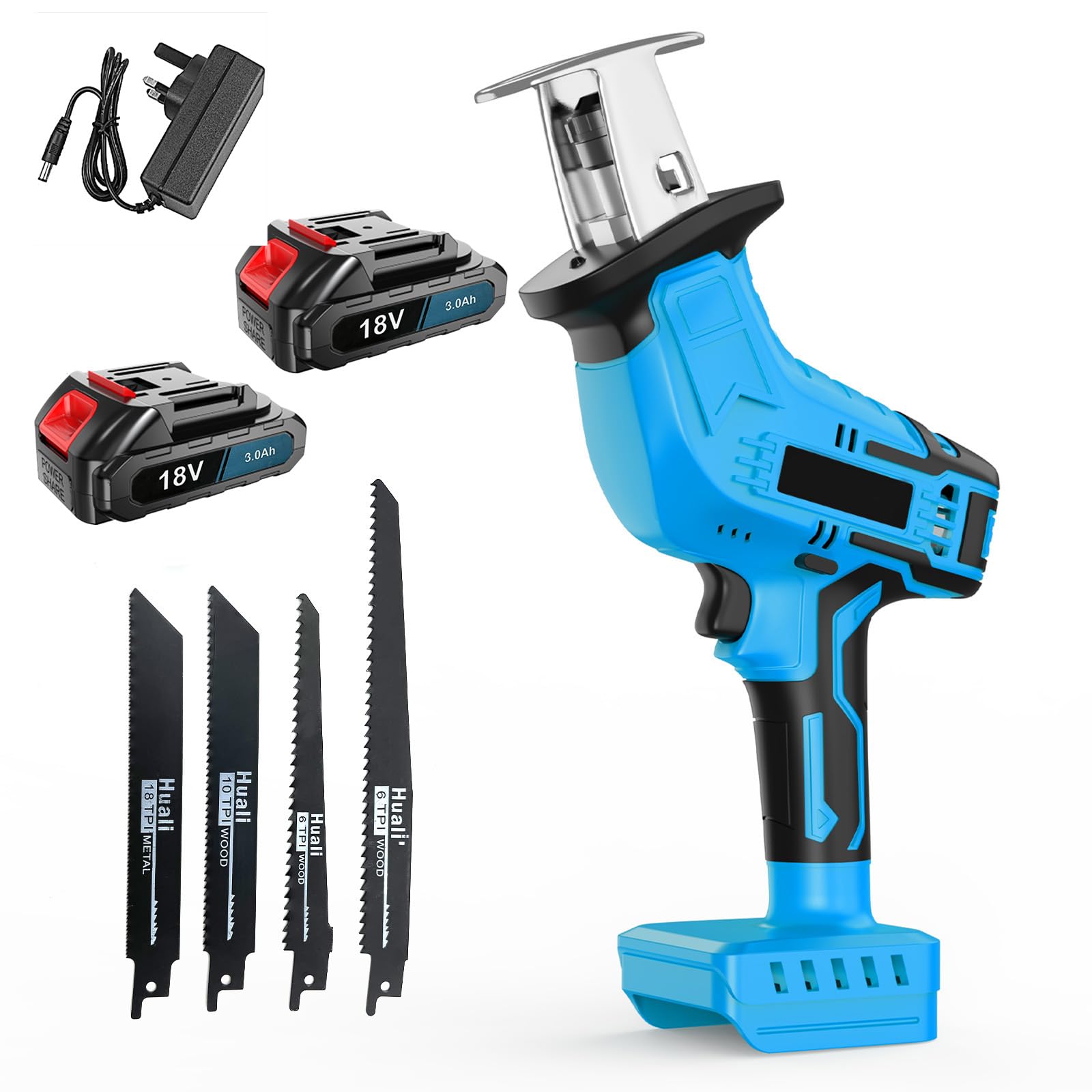 Cordless Reciprocating Saw, Reciprocating Saws 18V with 2X 3000mAh ...