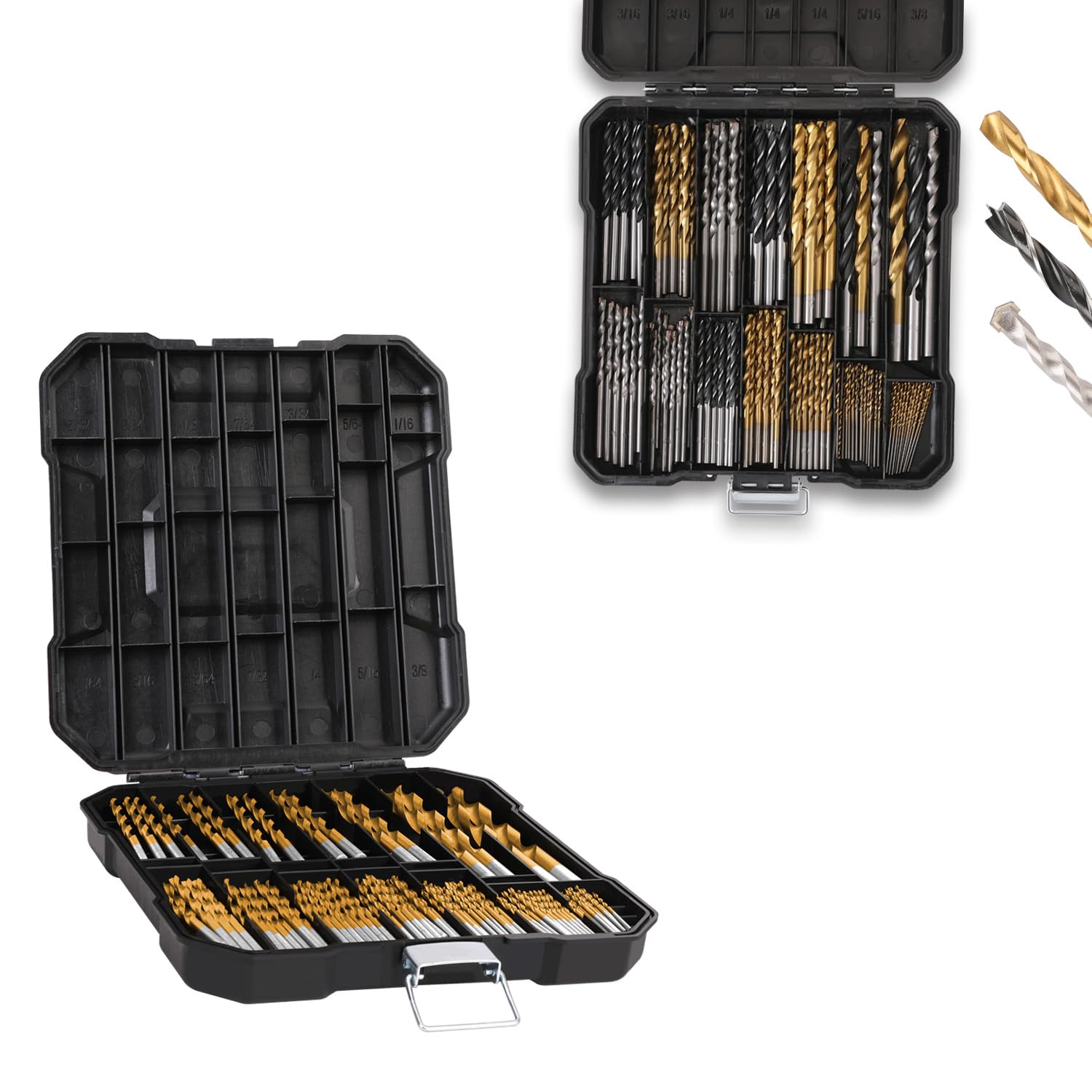 Titanium Twist Drill Bits Set 99 Piece with 140 Piece Multi-Purpose ...