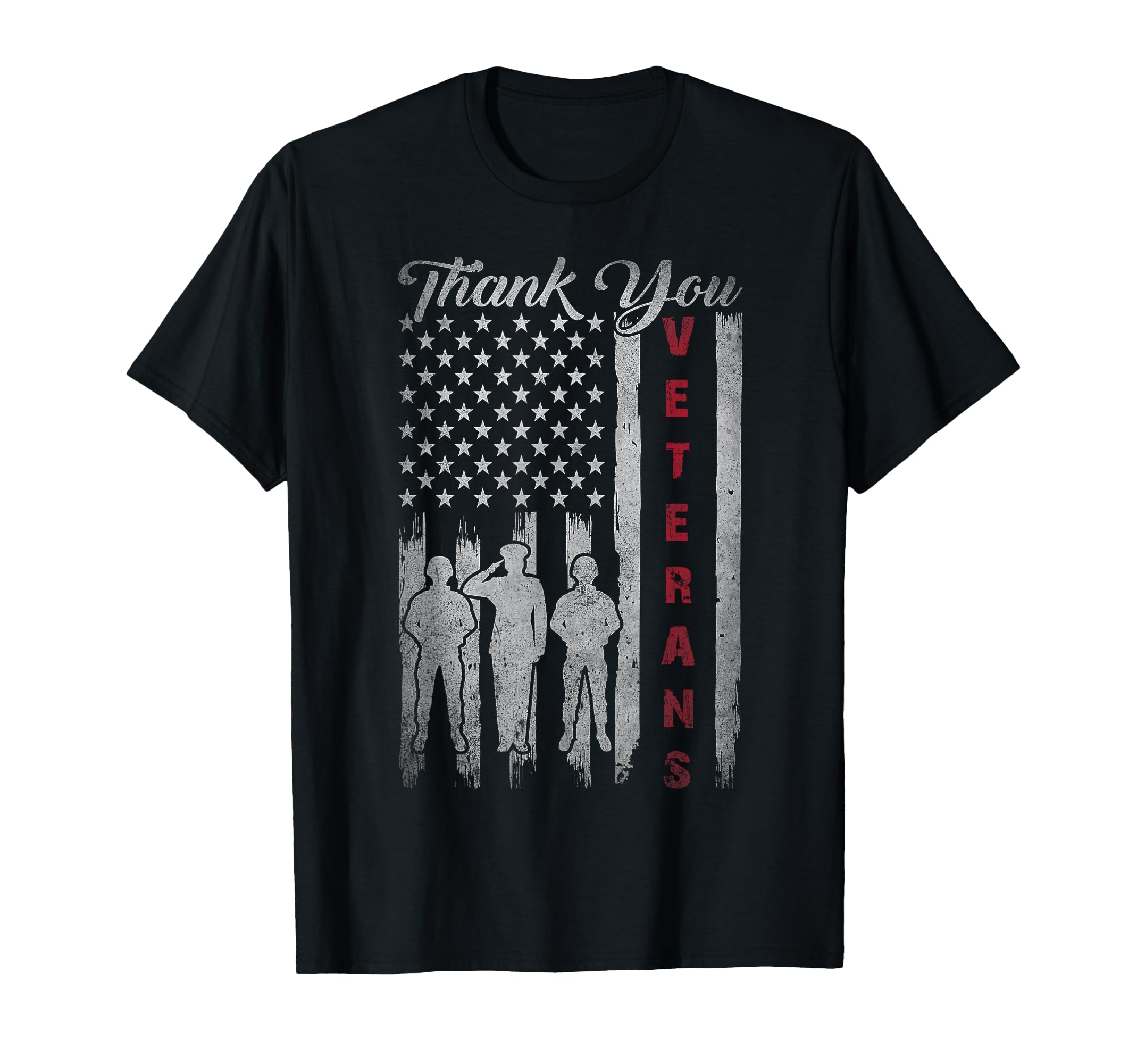 Amazon.com: Veterans Day Thank You Veterans Proud Patriotic USA Flag T ...