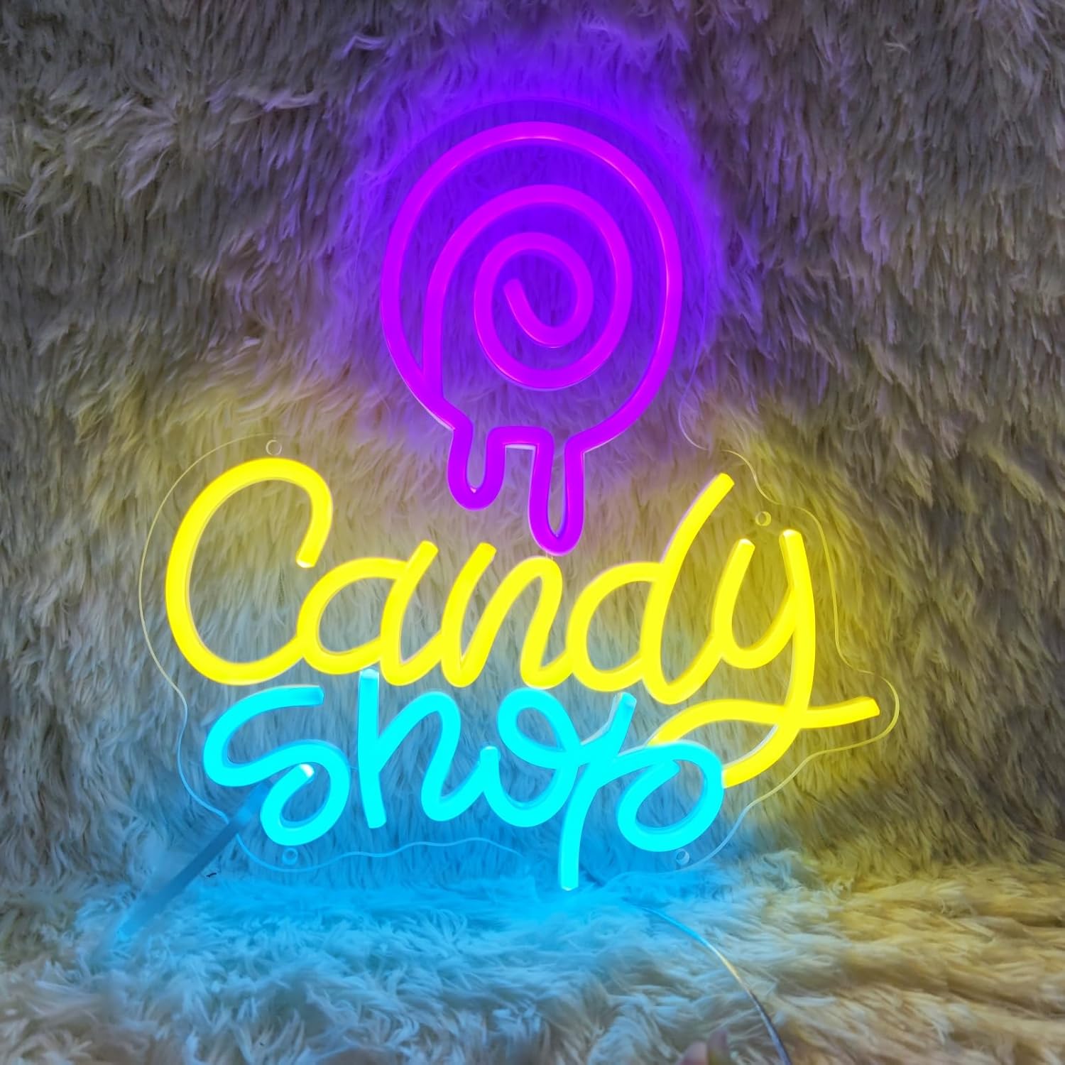 Candy Neon Sign Candy Bar Signs Candy Shop Neon Candy Sign Cherry Neon ...