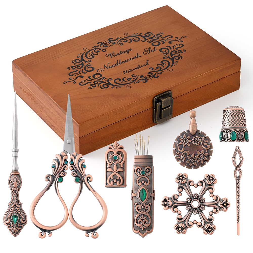 Amazon.com: NOTIONSLAND Embroidery Scissor Set, Vintage Embroidery ...
