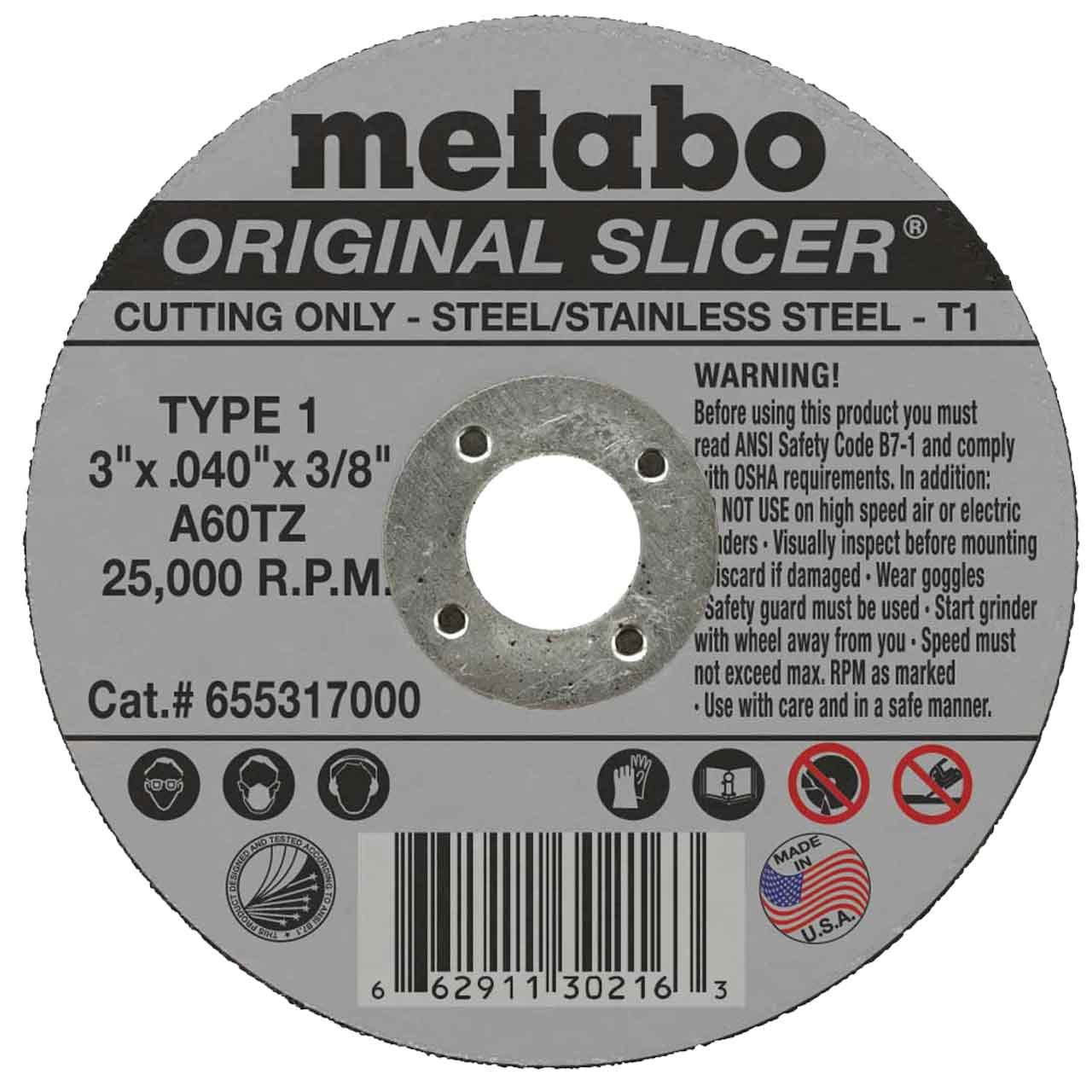 Amazon.com: Metabo 655317000 3" x 0.04 x 3/8 Original Slicer A60TZ ...