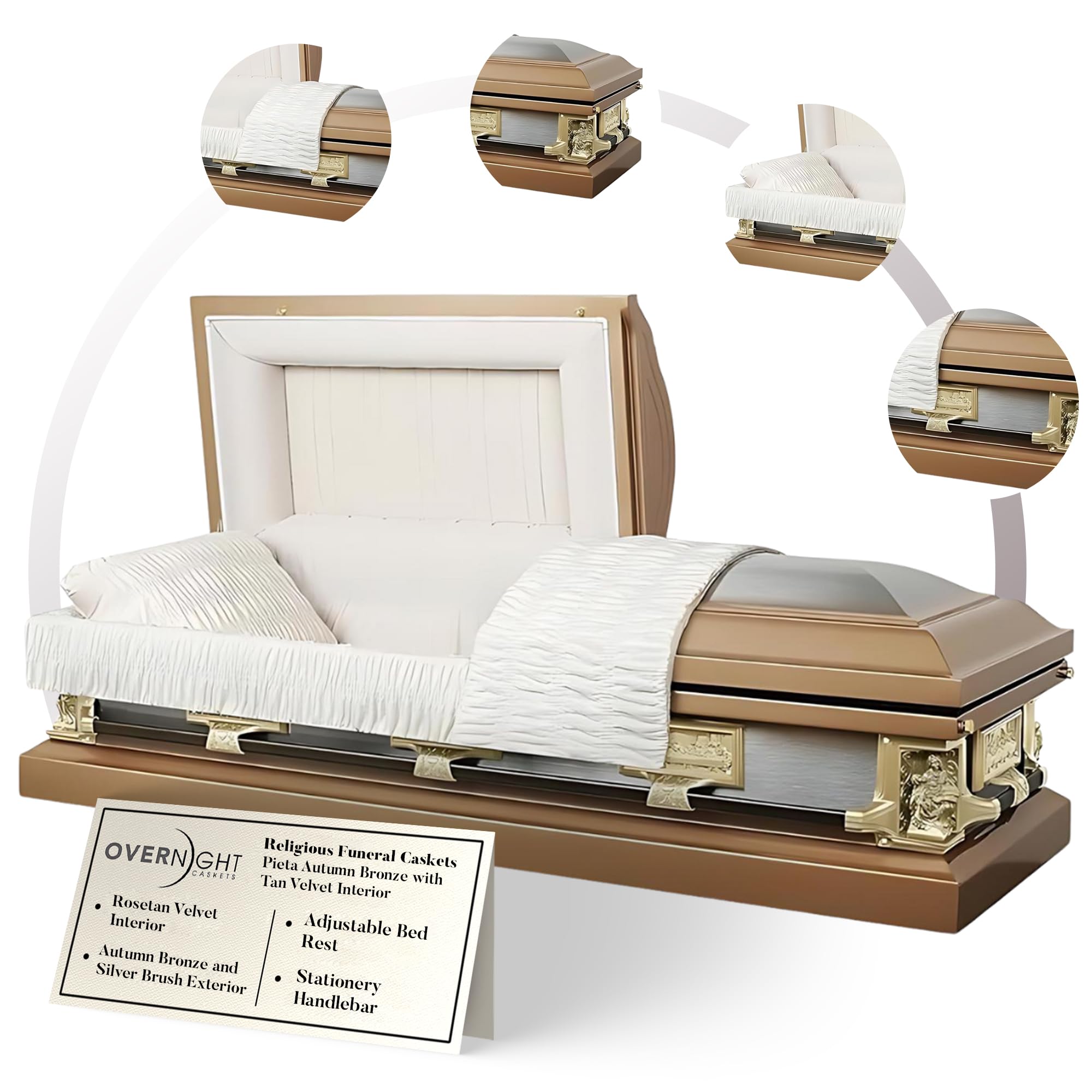 Amazon.com: Overnight Caskets The Pieta Metal Funeral Casket with ...