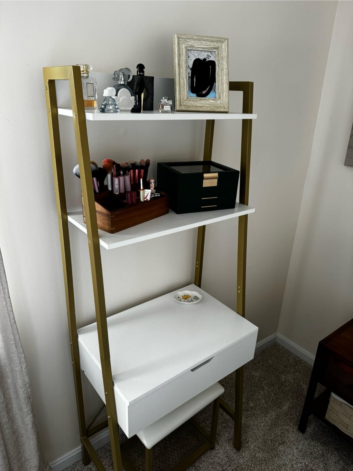 $27/mo - Finance CHARMAID Ladder Vanity Desk Set - Makeup Vanity Table ...