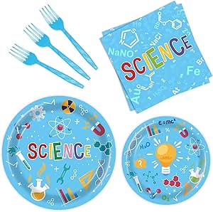Amazon.com: 96 Pcs Science Birthday Plates - Science Party Supplies ...