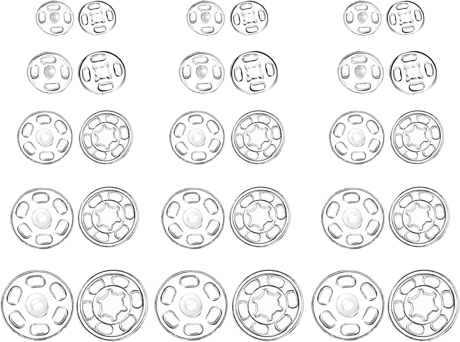 SNAP FASTENERS PRESS STUDS 6 sets 15mm Plastic : Amazon.co.uk: Home ...