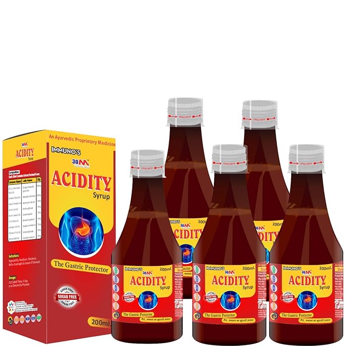 Buy 30M Ayurvedic Acidity Gas Relief Medicine Syrup (5 x 200 ml) for ...