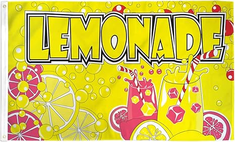 Amazon.com: Lemonade Flag 3x5ft Poly - Perfect for businesses, shops ...