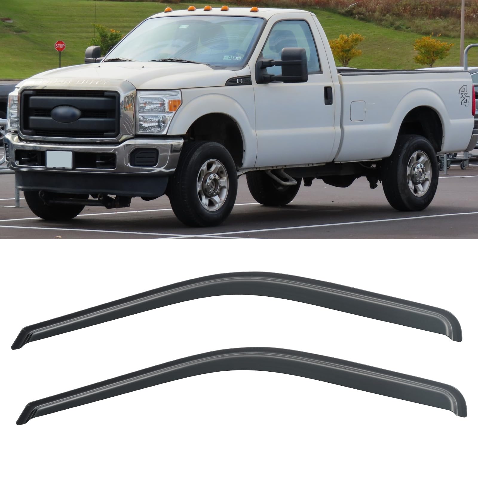 Snapklik.com : Cxdar Window Rain Guards Visors For 1999-2016 Ford F250 ...