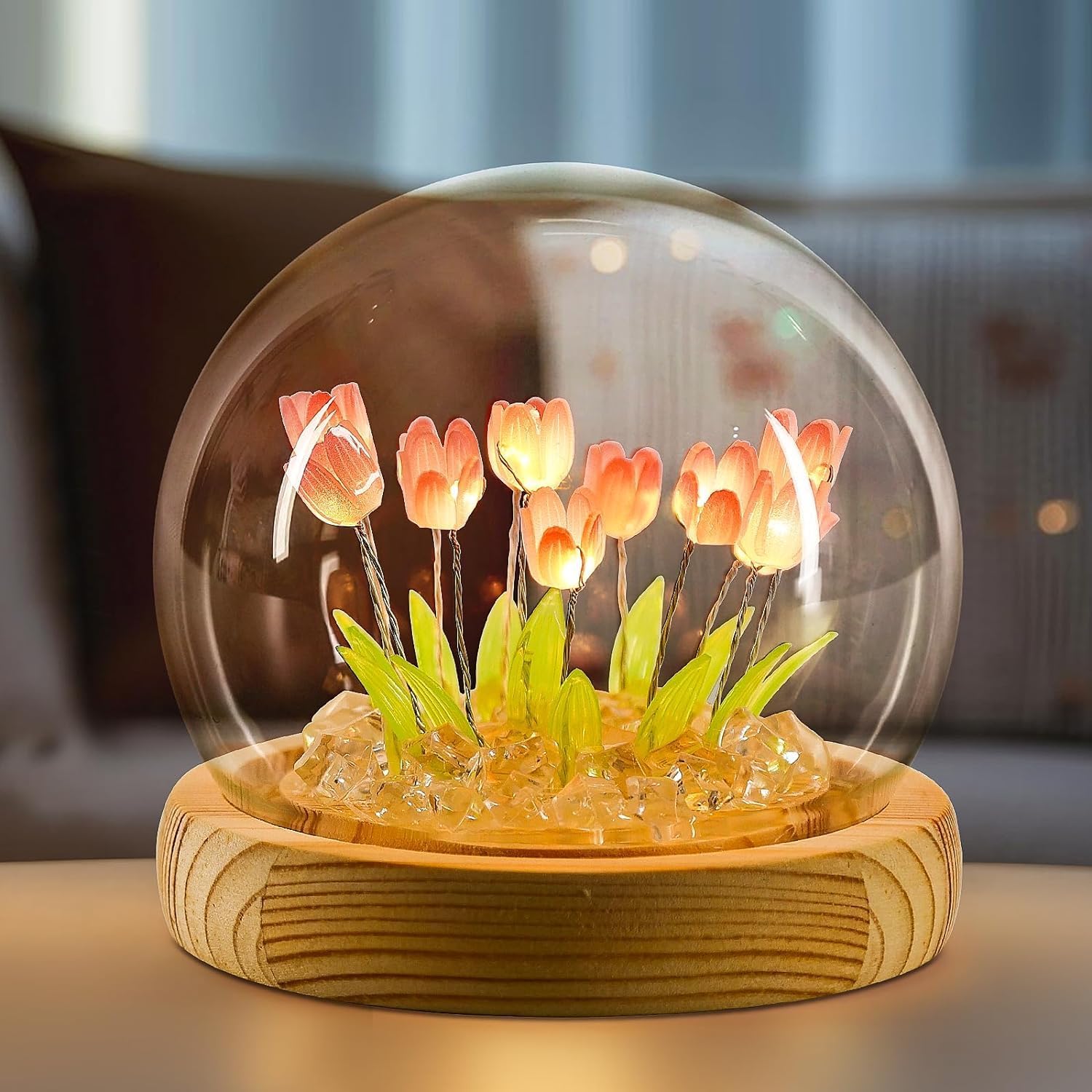 Neioaas 20 Flower Cloud Tulip Mirror Night Light - DIY Tulip Night ...