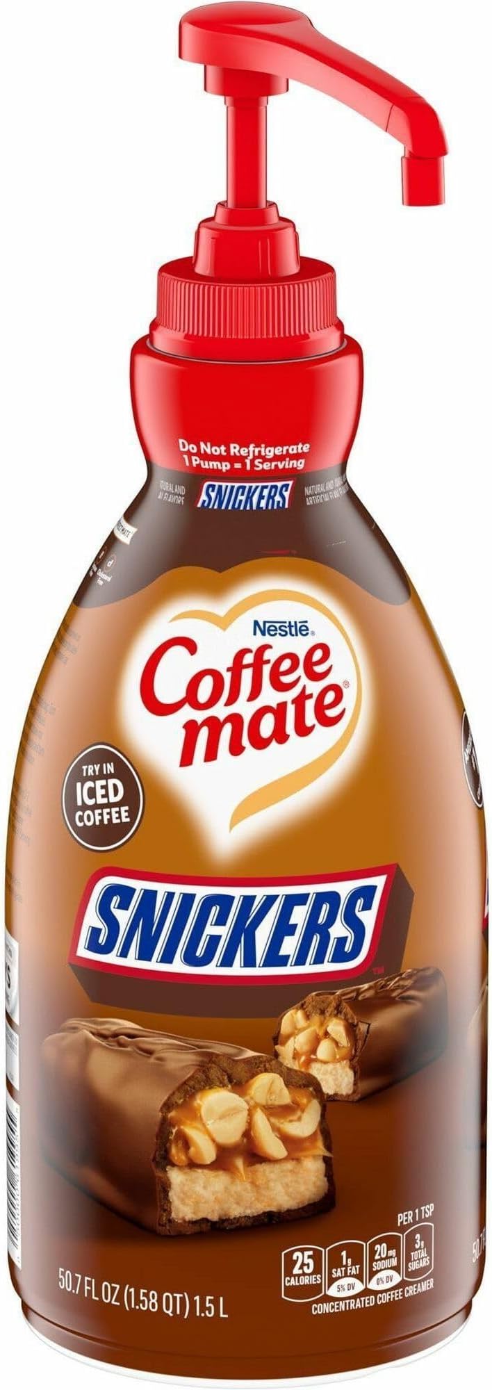Amazon.com : Coffee mate Snickers Flavored Liquid Creamer Pump Bottle ...