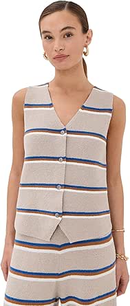 LE BOP Women's Striped Vest at Amazon Women's Coats Shop