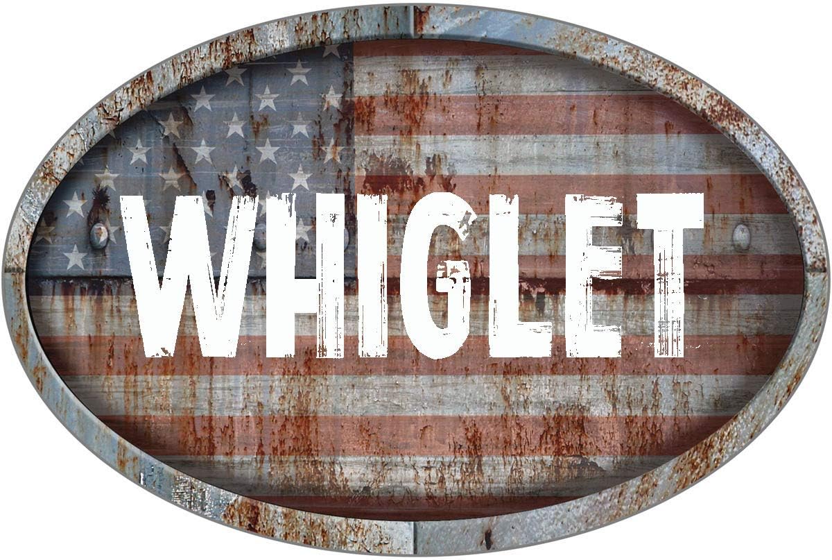 Amazon.com - WHIGLET Patriotic American Flag Rusty Rustic Metal 6" Oval ...