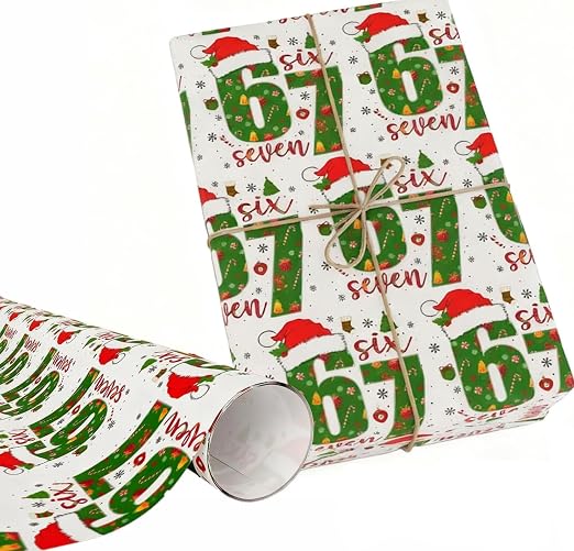 Amazon.com: 2 PCS 67 Wrapping Paper Christmas Meme 6 7 Wrapping Paper ...