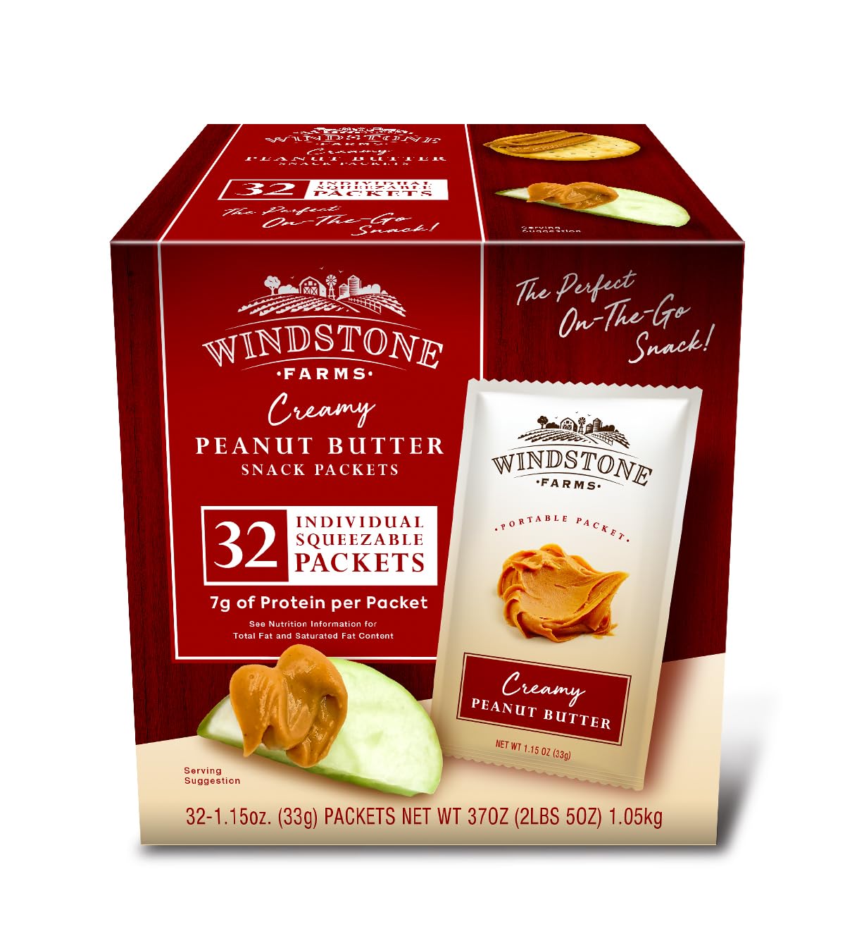 Snapklik.com : Windstone Farms Creamy Peanut Butter 32ct 1.15oz Snack ...