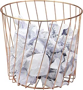 Rose Gold Wire Bin | Multi-Purpose Storage Basket | Decorative Storage ...