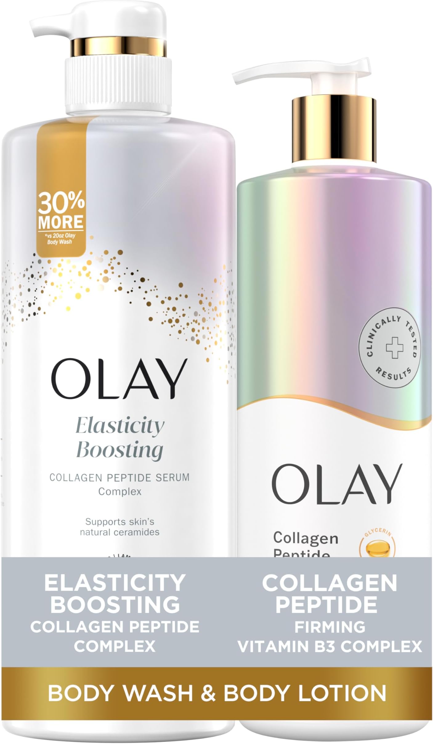 Amazon.com : Olay Elasticity Boosting Body Wash + Body Lotion Bundle ...