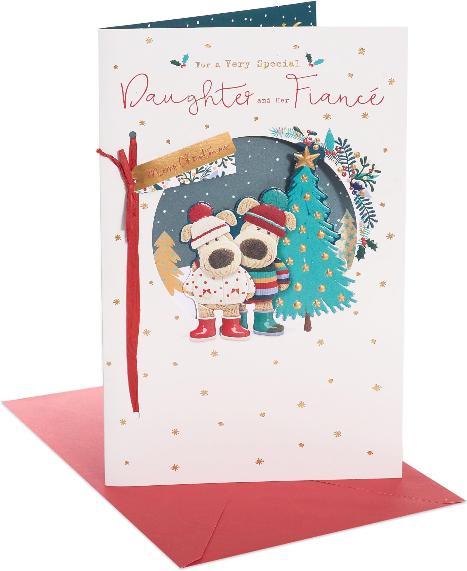 Boofle Embellished Daughter & Fiancé Boofle Cute Christmas Greeting ...